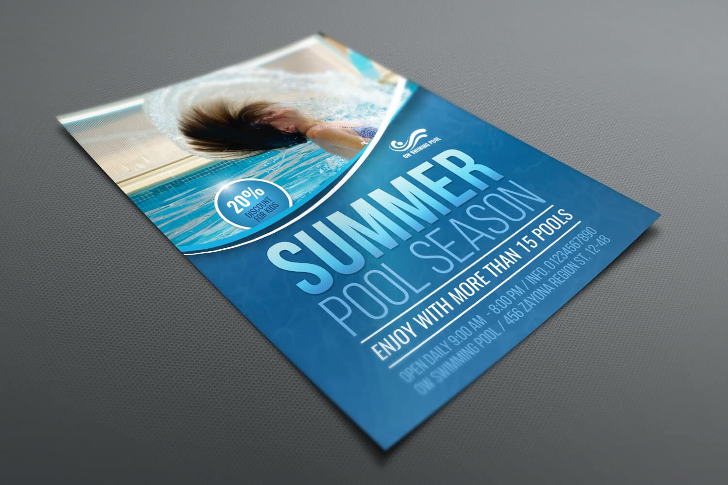 Swimming Pool Flyer Template Worth To Buy Worth To Buy