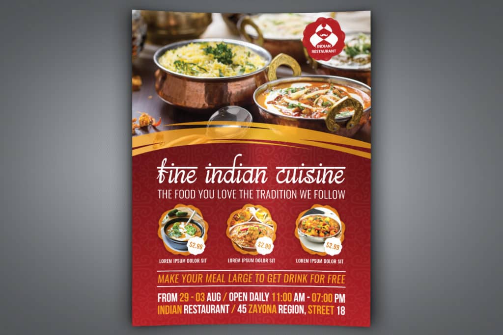 Indian Restaurant Flyer Template | Worth to Buy