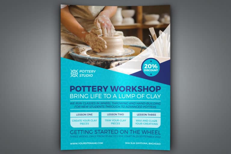 Pottery Workshop Flyer Template | Worth to Buy