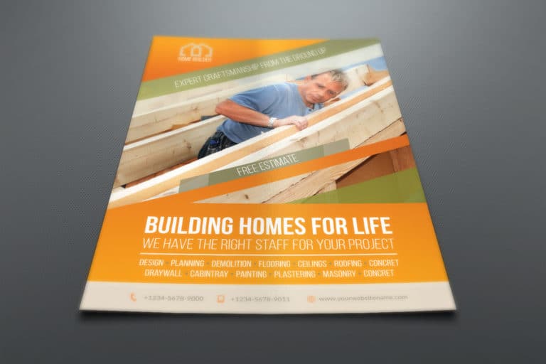 Home Building Carpentry Flyer Template | Worth to Buy | Worth to Buy