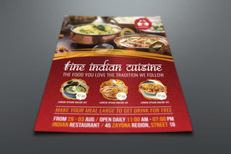 Indian Restaurant Flyer Template | Worth to Buy