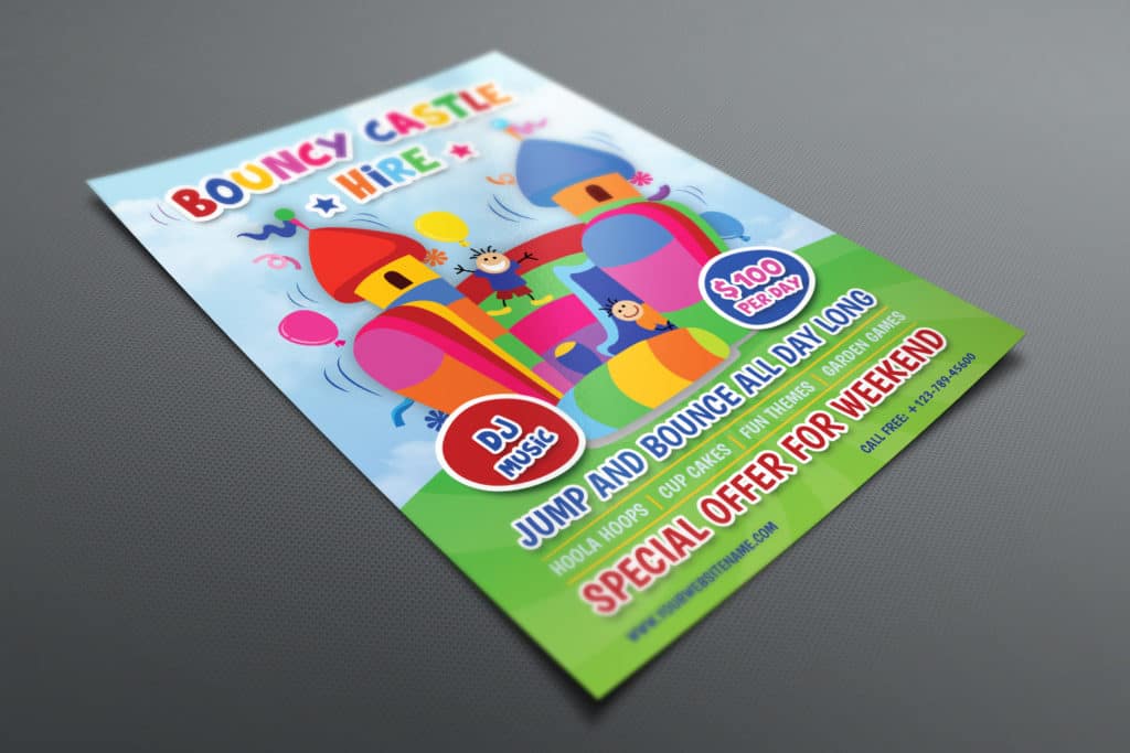 Bouncy Castle Hire Flyer Template | Worth 2 Buy
