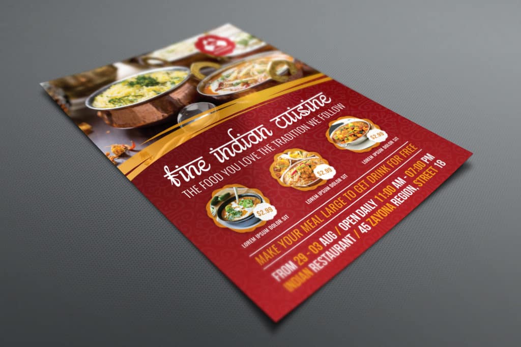Indian Restaurant Flyer Template | Worth to Buy