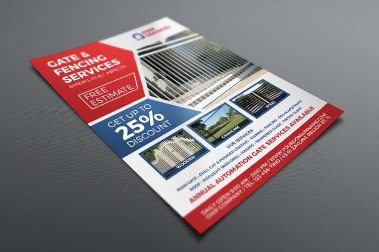 Fence and Gates Services Flyer Template | Worth to Buy