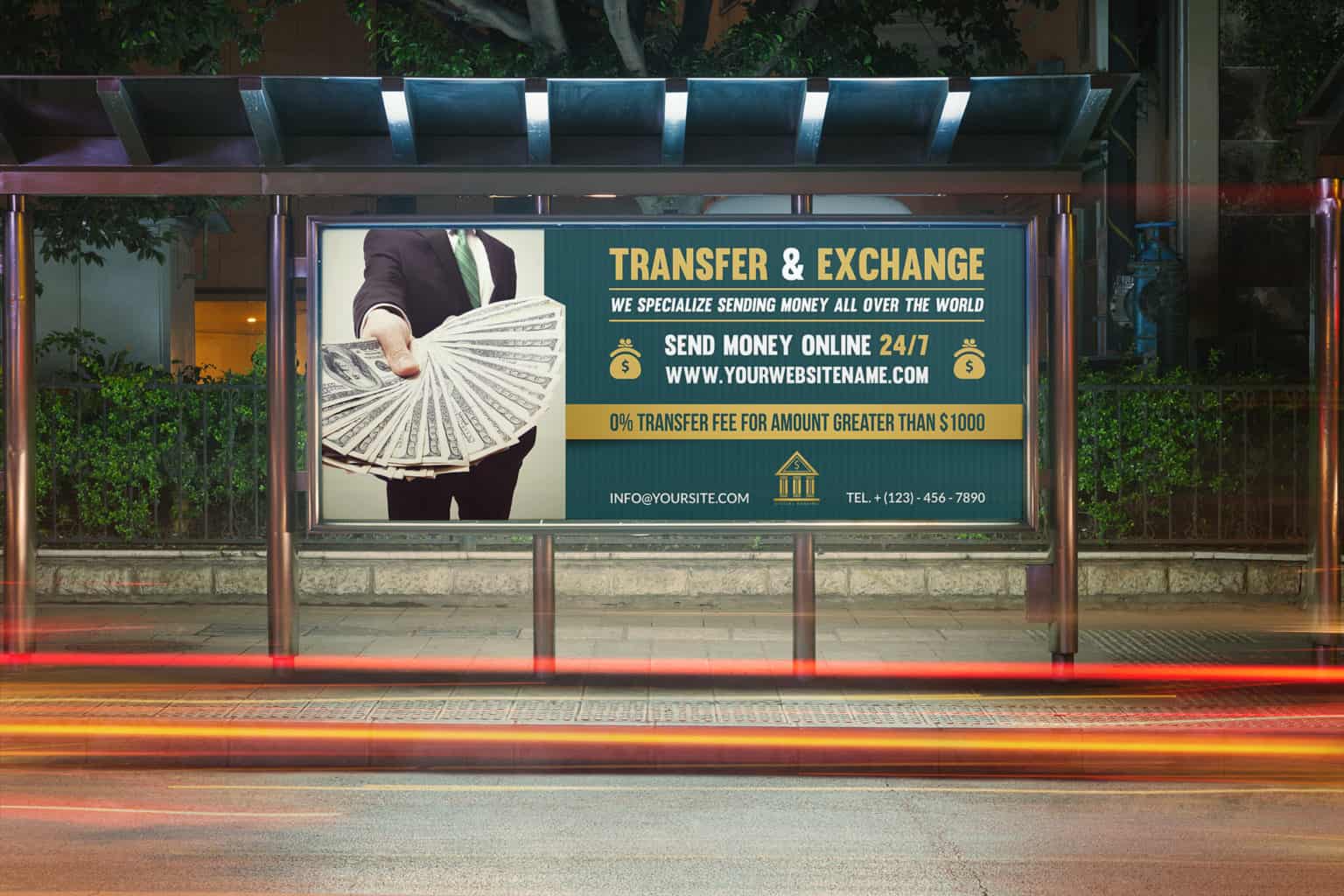 Transfer and Exchange Money Billboard Template | Worth to Buy