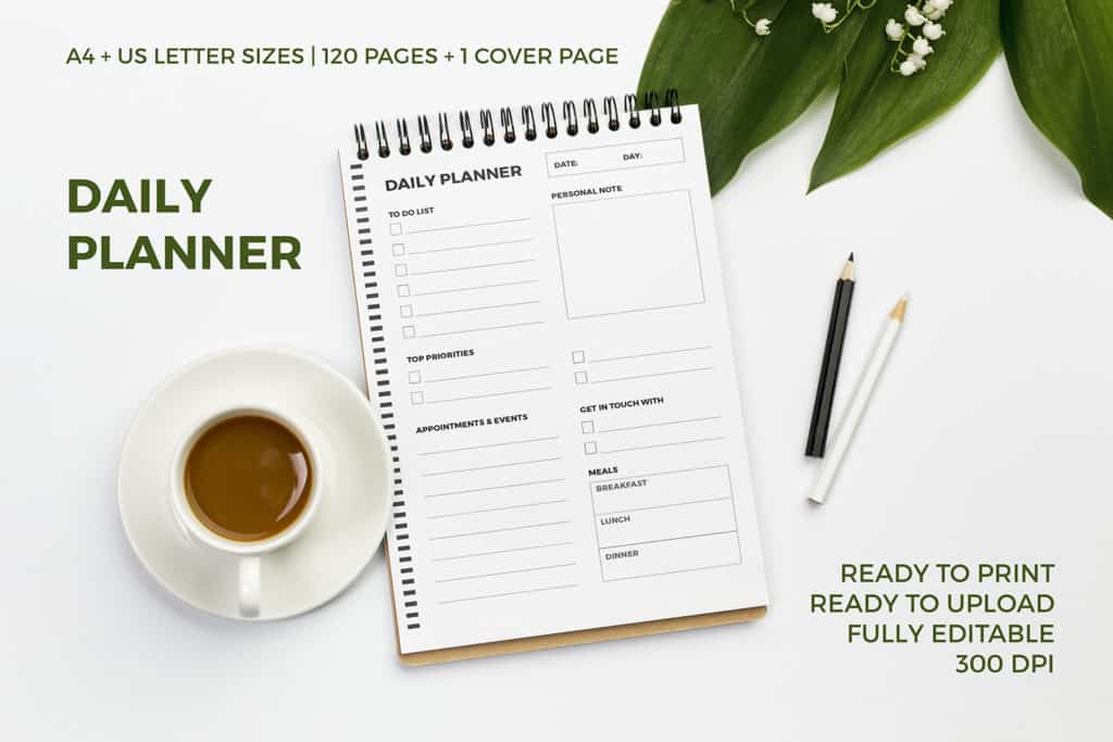 Daily Planner – KDP Interior - Schedule | Worth to Buy