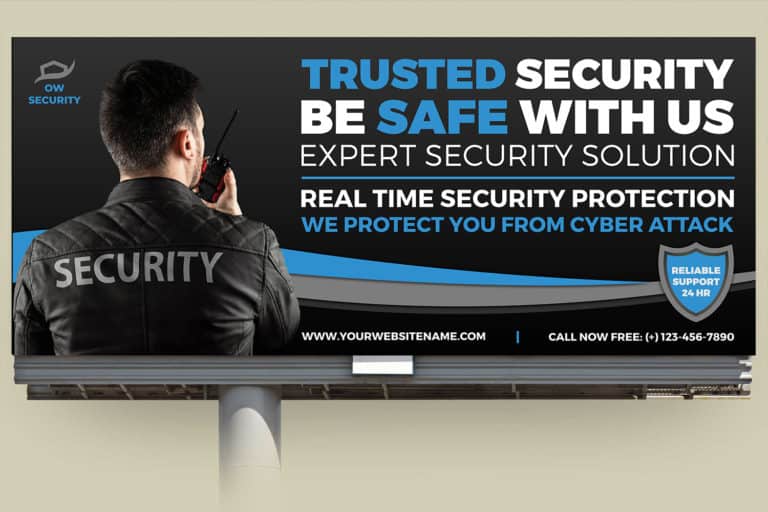 Security Services Billboard Template | Worth to Buy