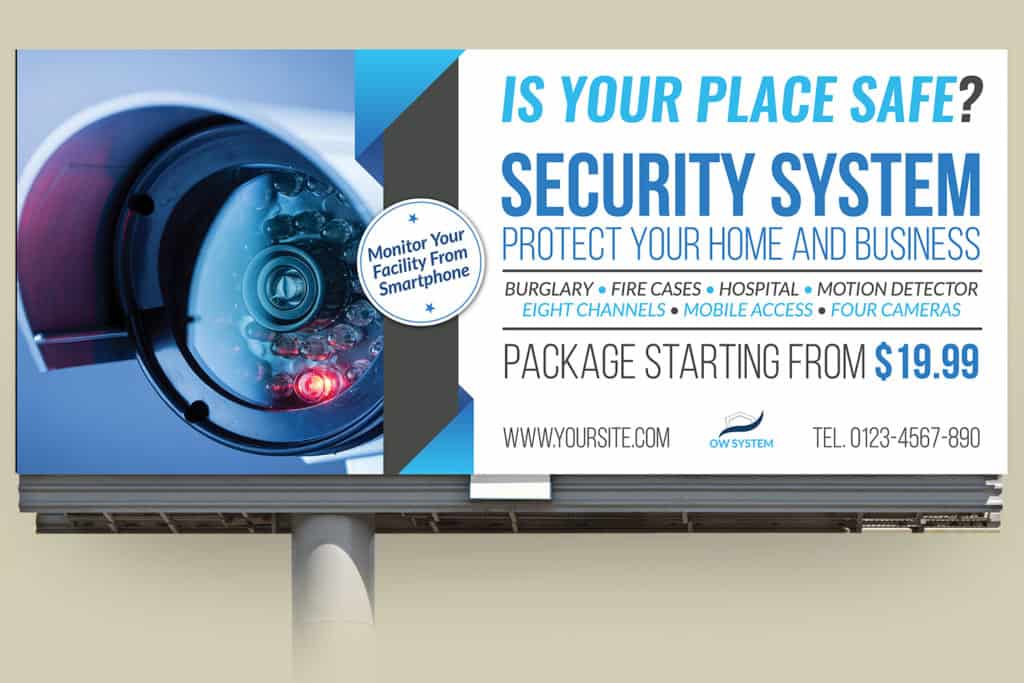 Security System Billboard Template | Worth to Buy