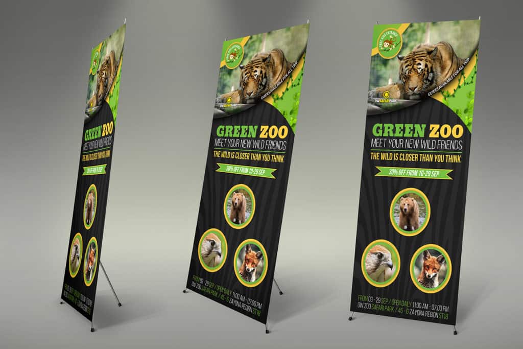 Zoo Signage Banner Roll Up Template | Worth to Buy