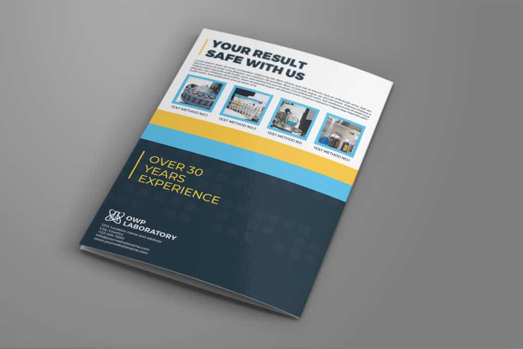 Medical Laboratory Bi-Fold Brochure Template | Worth to Buy