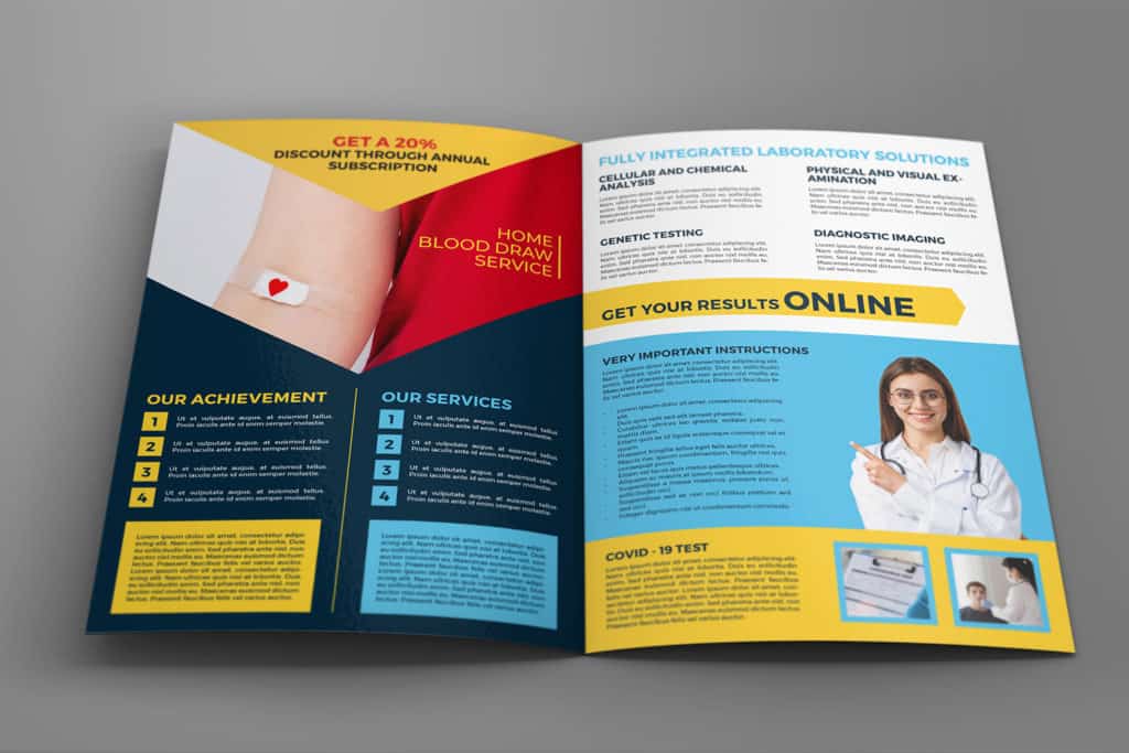Medical Laboratory Bi-Fold Brochure Template | Worth to Buy